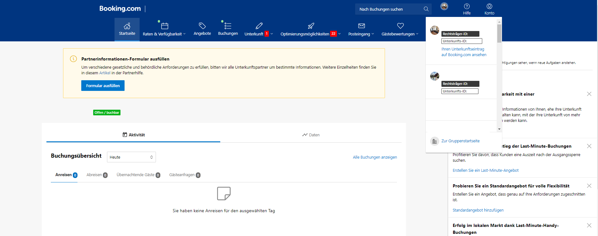 Feondi Fewo Channelmanager - booking.com Schnittstelle